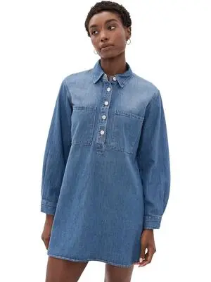 Z Supply Lucie Denim Mini Shirt Dress - Dreamstate