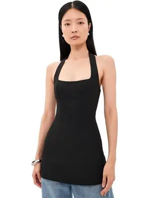 RUNAWAY THE LABEL Sable Halter Tailored Top - Black