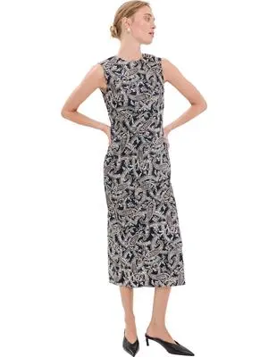 Veronica Beard Sleeveless Midi Gemma Dress - Navy Multi