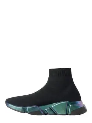 Balenciaga Speed 2.0 Iridescent Knit High-top Sneakers - Black