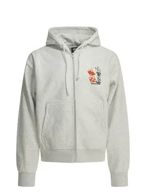 StÜssy Dice Print Zip Hoodie - Grey