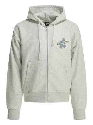 StÜssy Pixel Logo Zip Hoodie - Grey