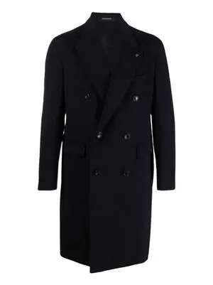 Tagliatore Long Sleeved Double-breasted Coat - Black