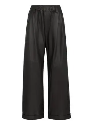 BRUNELLO CUCINELLI Brunello Cucinelli Nappa Leather Baggy Trousers