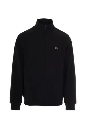 Lacoste Full Zip Hoodie With Logo - Black