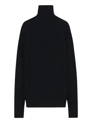 THE ROW High Neck Ribbed Sweater - Black