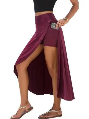 LASCANA Asymmetrical Maxi Skort - Wine