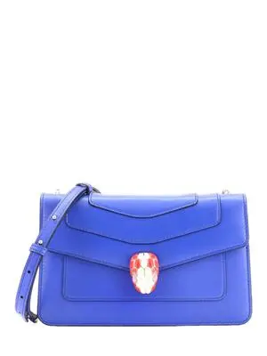 BVLGARI Serpenti Forever Shoulder Bag Leather Small - Blue