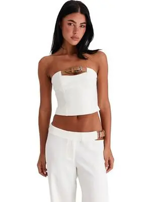 SASHA THERESE Lucia Bustier Top - White