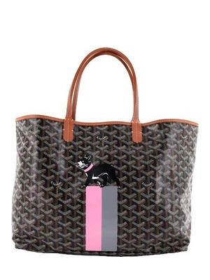 Goyard Saint Louis Tote Printed Coated Canvas Pm - Black