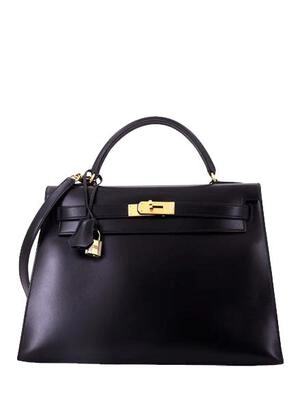 Hermès Kelly Handbag Box Calf With Gold Hardware 32 - Black
