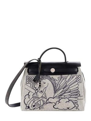 HERMÈS Herbag Zip Pegase Pop Toile And Leather 31