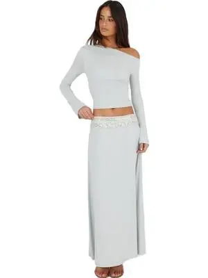 SASHA THERESE Claudette Midi Skirt - Blue