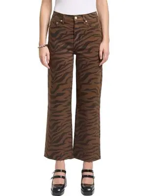 DAZE DAZE Zebra Stripe Crop Wide Leg Pants