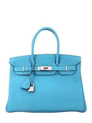 Hermès Birkin Handbag Togo With Palladium Hardware 30 - Blue