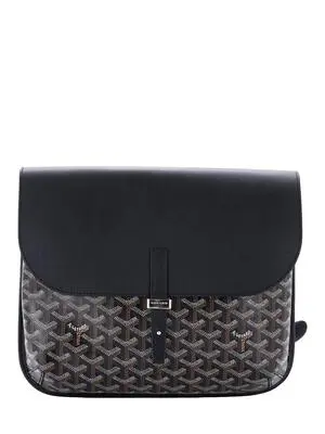 Goyard Coursier Messenger Bag Coated Canvas And Leather - Black