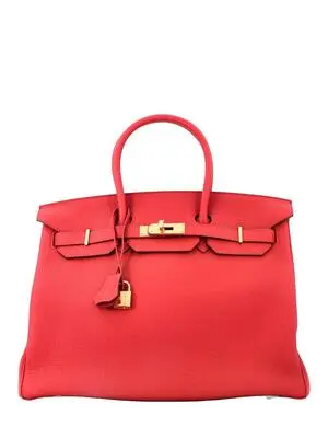 Hermès Birkin Handbag Togo With Gold Hardware 35 - Red