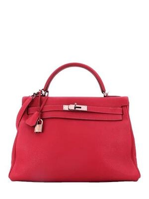 Hermès Kelly Handbag Togo With Palladium Hardware 32 - Red