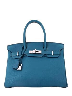 Hermès Birkin Handbag Togo With Palladium Hardware 30 - Blue
