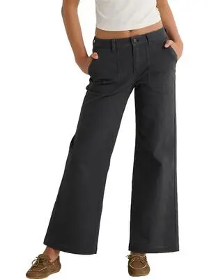 FREE FLY Wide Leg Stretch Cotton Pants - Anthracite