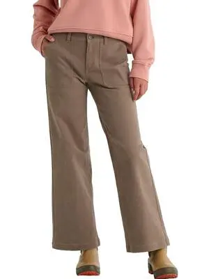 FREE FLY Wide Leg Stretch Cotton Pants - Fossil