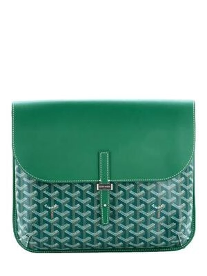 Goyard Coursier Messenger Bag Coated Canvas And Leather - Green