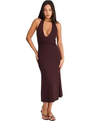 SASHA THERESE Thea Midi Dress - Chocolate