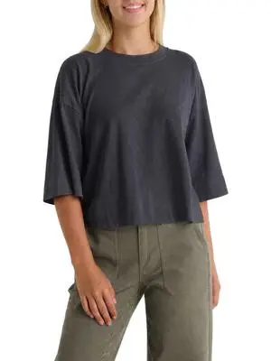 FREE FLY Heavyweight Cotton Crop T-shirt - Anthracite