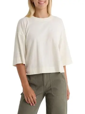 FREE FLY Heavyweight Cotton Crop T-shirt - Bone