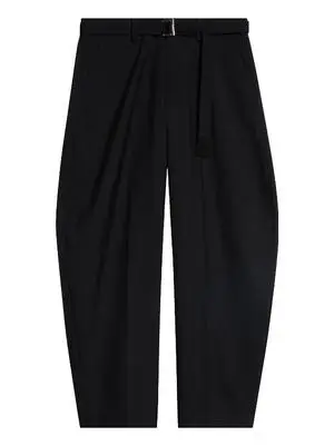 Sacai Barrel Leg Suiting Pants With Detachable Belt - Black