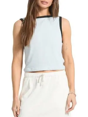 Brixton Garment Dye Crop Ringer Tank - Blue Aura