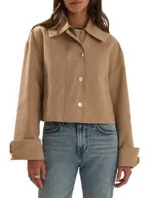 FAVORITE DAUGHTER The Rue Cropped Trench Jacket - Khaki