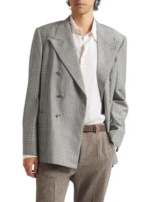 Valentino Garavani Plaid Mohair & Wool Sport Coat - Grey
