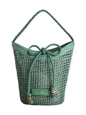 Sam Edelman Marcie Woven Raffia Effect Bucket Bag - Sage