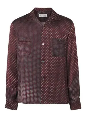 MAISON MARGIELA Paisley Satin Shirt - Burgundy
