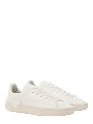 Prada Leather Lace-up Sneakers - White