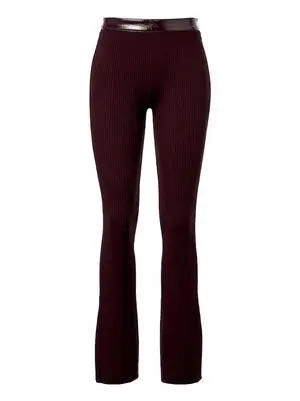 COURREGES Courrèges Ribbed-knit Flared Pants - Burgundy