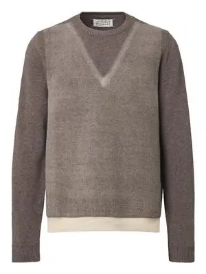 MAISON MARGIELA Printed Virgin Wool Sweater - Brown