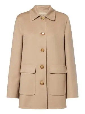 Valentino Garavani Vlogo Wool And Cashmere Jacket - Brown