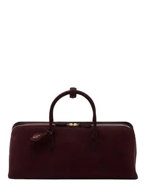 Alaïa Suede Top Handle Bag - Burgundy