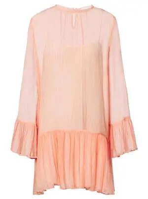 Ulla Johnson Emmeline Ruffled Silk Chiffon Minidress - Orange
