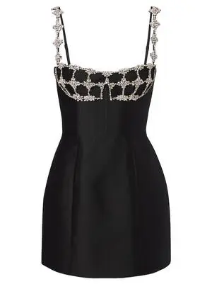 Rachel Gilbert Bustier Dress In Wool And Silk - Black