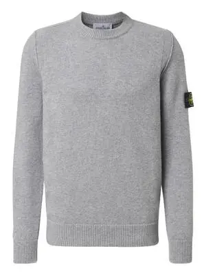Stone Island Compass Badge Wool-blend Sweater - Grey