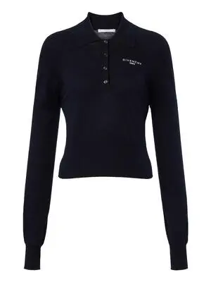 Givenchy Cotton And Silk Blend Polo Sweater - Blue