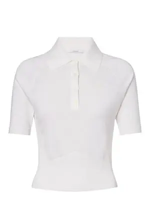 Givenchy Cotton And Silk Blend Polo Sweater - White