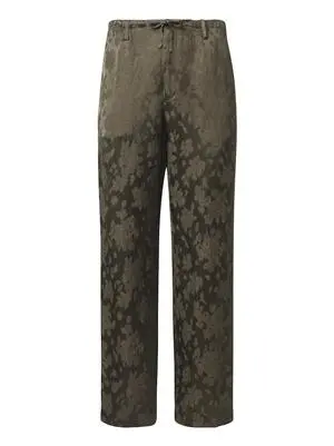 Dries Van Noten Jacquard Straight Leg Pants - Green