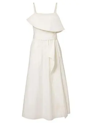 Proenza Schouler Reign Ruffled Cotton-blend Midi Dress - White