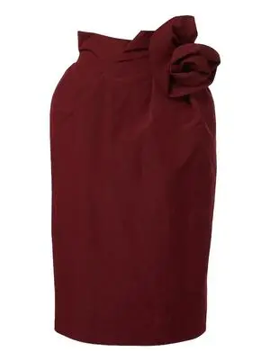 Magda Butrym Floral-appliqué Midi Skirt - Burgundy