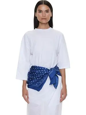 Christopher Esber CHRISTOPHER ESBER Bandana Scarf Pareo Tee - White Cotton White Indigo