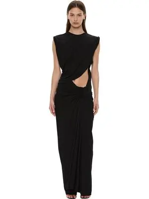 Christopher Esber Twisted Lever Rolled Up Tee Dress - Black